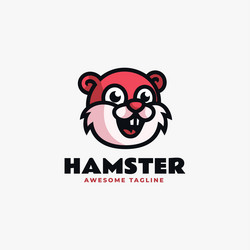 Logo hamster mascot cartoon style Royalty Free Vector Image