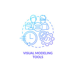 Visual modeling tools turquoise concept icon Vector Image