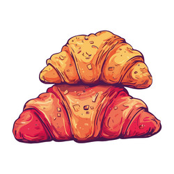 Fresh baked bread croissant icon Royalty Free Vector Image