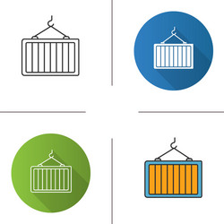 Intermodal container glyph icon Royalty Free Vector Image