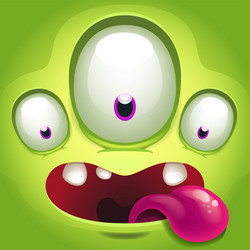 Funny cartoon monster face Royalty Free Vector Image