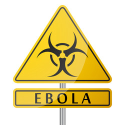 Ebola danger yellow poster Royalty Free Vector Image
