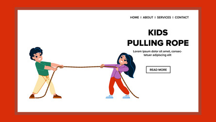 Kid girl push pull Royalty Free Vector Image - VectorStock