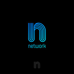 Logo network n monogram web digital Royalty Free Vector