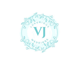 Vj initials letter wedding monogram logos Vector Image