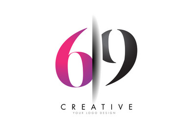 Golden creative number 69 6 9 logo with leading Vector Image