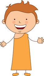 Greek speaking cartoon boy with speech bubble Vector Image