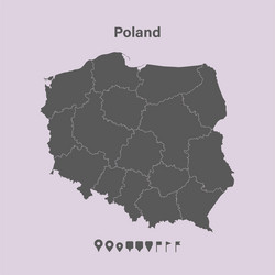 Outline map poland line border country Royalty Free Vector