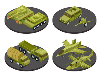Tank army armed troop isometric armed military Vector Image