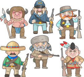 Wild west characters Royalty Free Vector Image