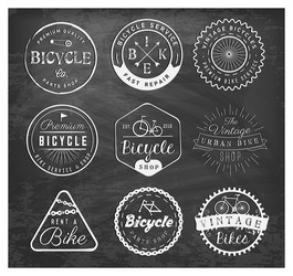 Bicycle badge and labels in vintage style Vector Image