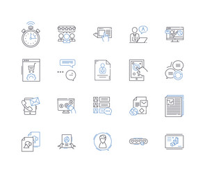 Process flow line icons collection workflow Vector Image