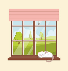 Windows with landscapes Royalty Free Vector Image