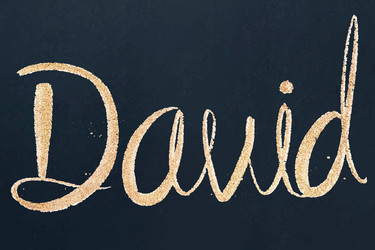 David name hand lettering font Royalty Free Vector Image