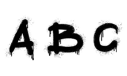 Sprayed los angeles font graffiti with overspray Vector Image