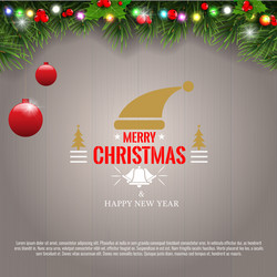 Horizontal christmas border frame with fir Vector Image