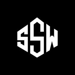 Ssw letter logo design with polygon shape Vector Image