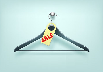 Hanging sale signage clothing hanger banners icon Vector Image