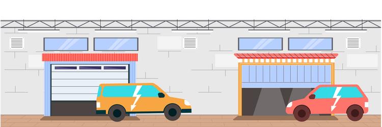 Gates with lifting mechanism place for automobile Vector Image