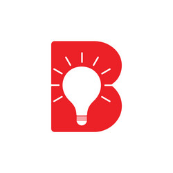 Letter b shine bright light bulb logo Royalty Free Vector