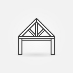 Roof truss system concept thin line icon Vector Image