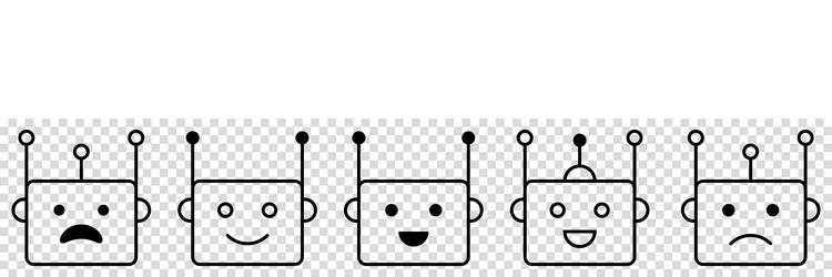 Continuous one line drawing stressed robot being Vector Image