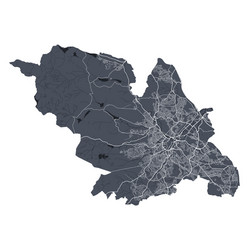 Detailed map sheffield city linear print Vector Image