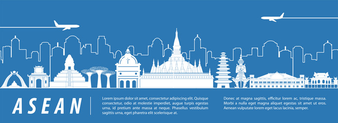 Asean landmarks and part of another side look Vector Image