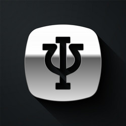 Silver psychology icon isolated on black Vector Image
