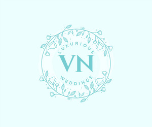 Vn initials letter wedding monogram logos Vector Image