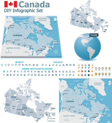 3d isometric map canada with national flag Vector Image