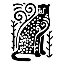 Standing leopard cut out Royalty Free Vector Image