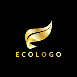 Gold leaf business logo Royalty Free Vector Image