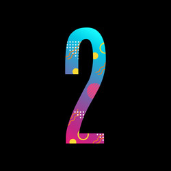 Modern abstract number set colorful Royalty Free Vector