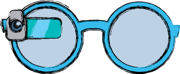 Smart glasses technology draw Royalty Free Vector Image