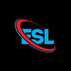 Esl letter logo design in six style polygon Vector Image