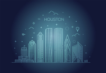 Houston city skyline Royalty Free Vector Image
