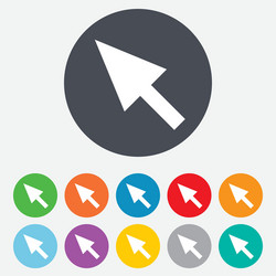 Mouse cursor and radiation symbol colored icon Vector Image