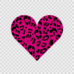 Leopard pink heart on a transparent background Vector Image