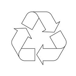 Black outline universal recycling symbol Vector Image