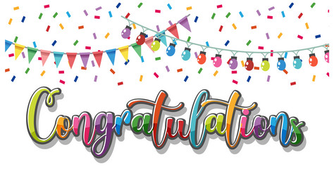 Congratulations text graphics for celebrating Vector Image