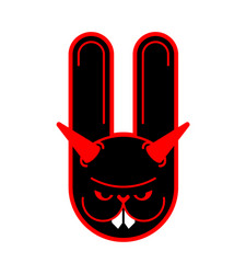 Angry hare crazy rabbit devil bunny mad animal Vector Image