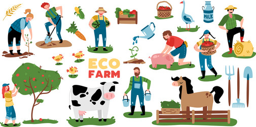 Farmer activity collection Royalty Free Vector Image