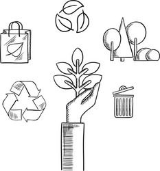 Ecology drawings Royalty Free Vector Image - VectorStock