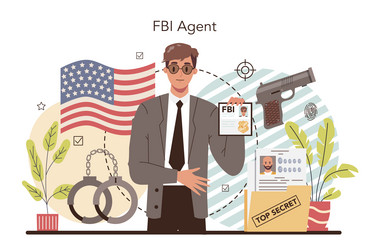 Fbi agent concept police officer or inspector Vector Image