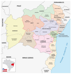 Goias administrative and political map with flag Vector Image