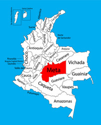 Map region arauca colombia province Royalty Free Vector