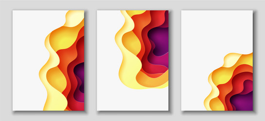 Vertical a4 flyers with 3d abstract background Vector Image