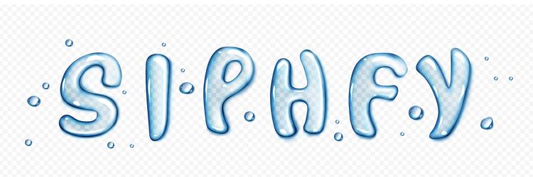 Water type font liquid letters set Royalty Free Vector Image