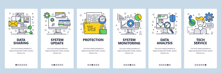 Decision support system infographics linear icons Vector Image
